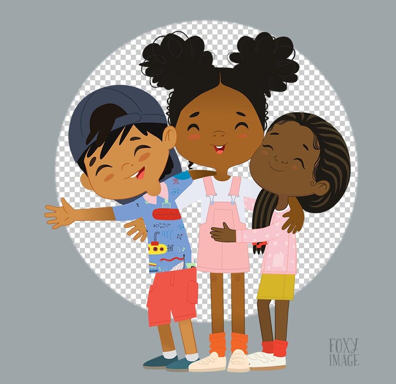 Best Friends, Kids Hugs, School Kids PNG, Hugs PNG Clipart, African ...