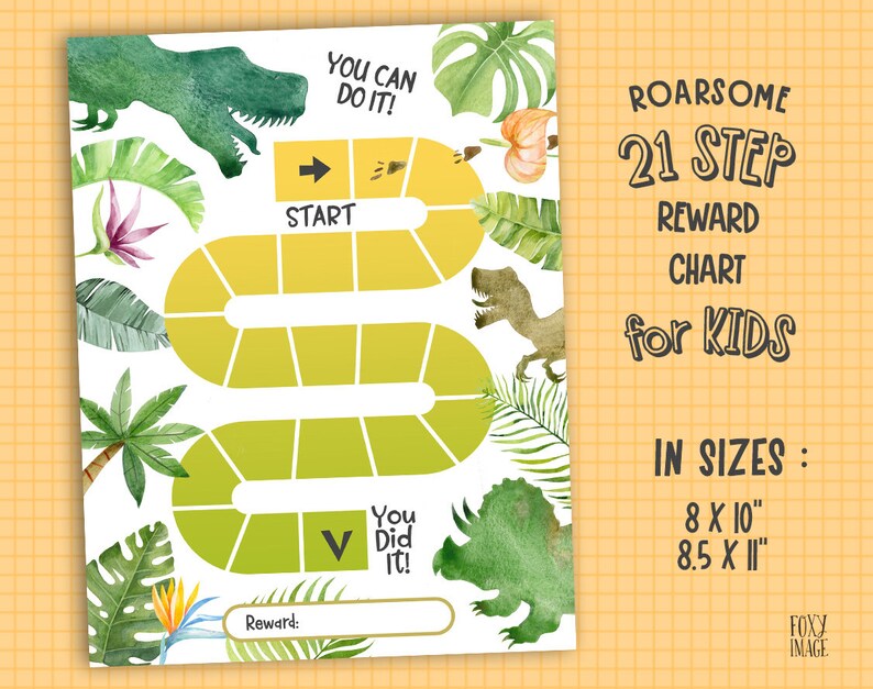Printable Dinosaur Reward Chart, Dinosaur Behavior Chart, Toddler ...