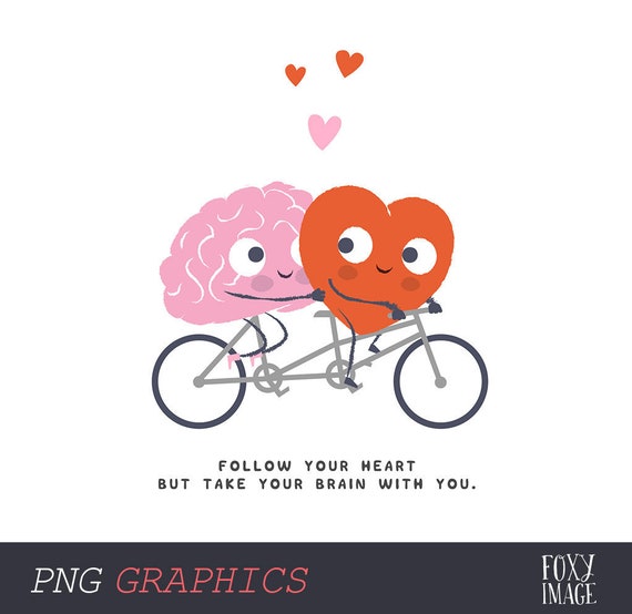 Valentine's Day Heart and Brain Love Happy Valentines | Etsy