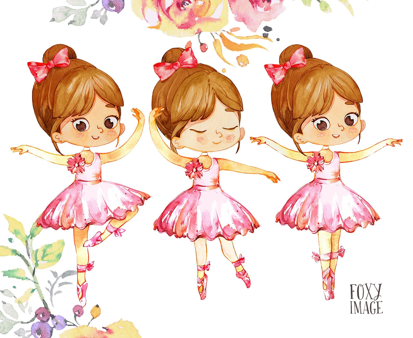 Ballerina Clipart Watercolor Ballerinas Girls PNG Clipart - Etsy