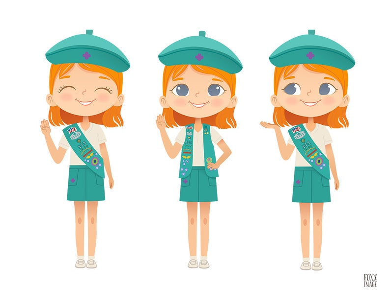 Junior Red Haired Girl, Happy Scouts, Scout Graphics, PNG Scout Art ...
