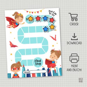 Superhero Printable Potty Training Reward Chart for Toddlers, Fun Super ...