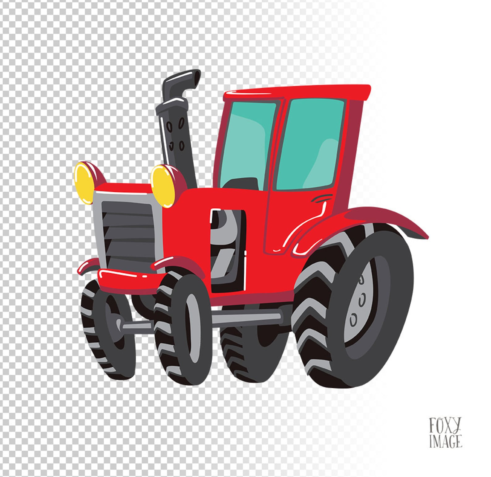 Red Tractor Clipart Tractor PNG Instant Digital Download - Etsy
