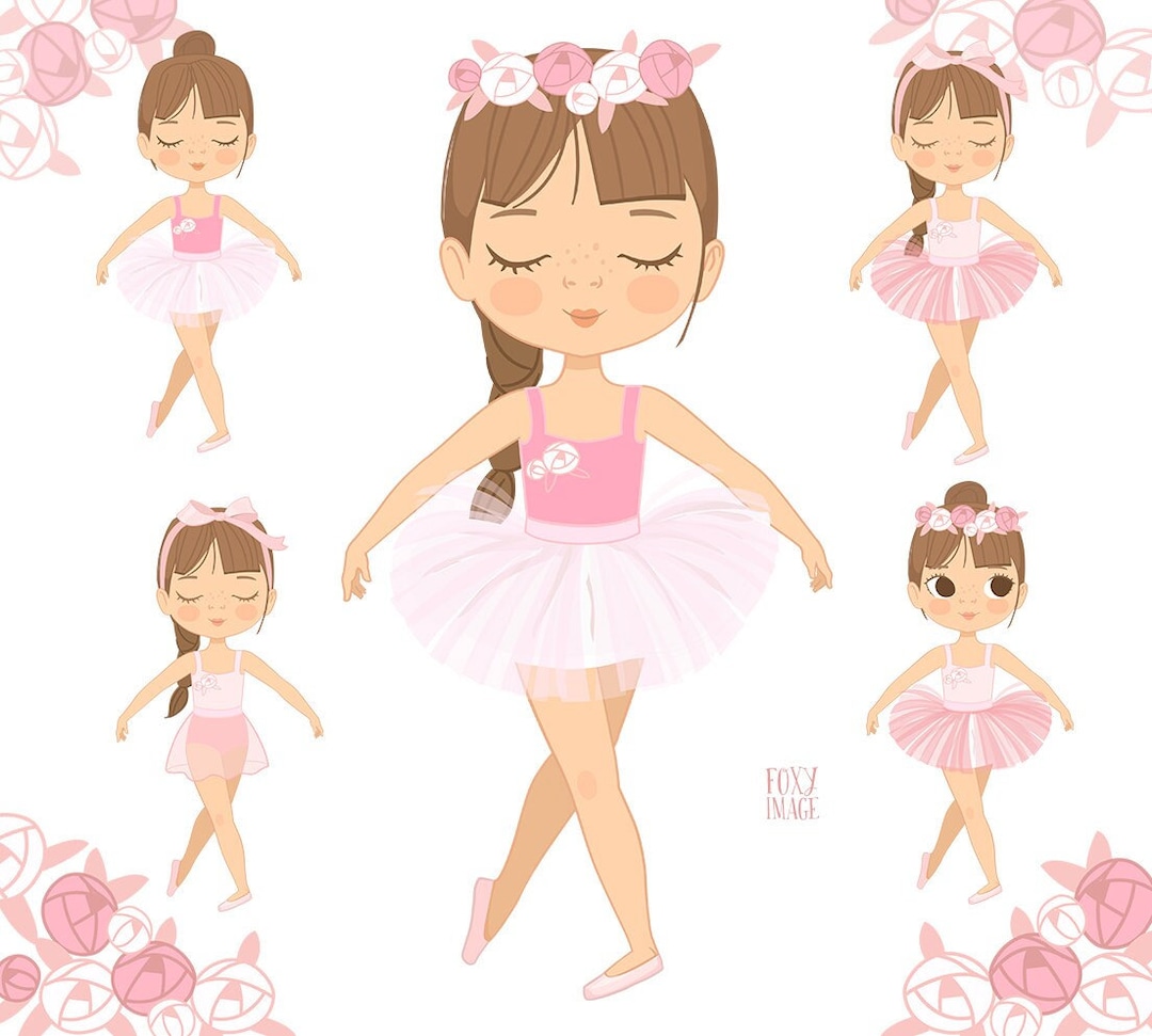 Ballerina in Pink, Little Ballerina Girl, Ballerina Clipart, Dancing ...