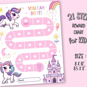 Printable Unicorn Reward Chart, Unicorn Behavior Chart, Toddler ...