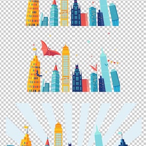 City Skyline Clipart, Superhero Buildings , Comic Book Clipart ...