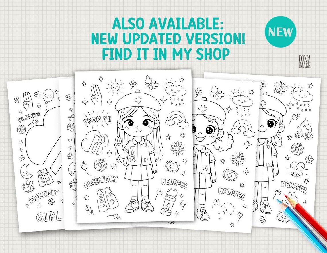 Scouts Coloring Pages, Scout Girl Clip Art, Junior Scout Girl Coloring ...