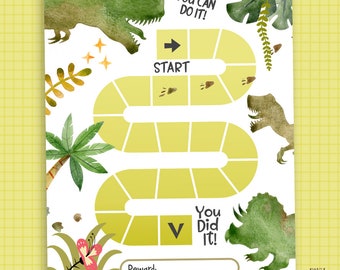 Printable Dinosaur Reward Chart, Dinosaur Behavior Chart, Toddler ...