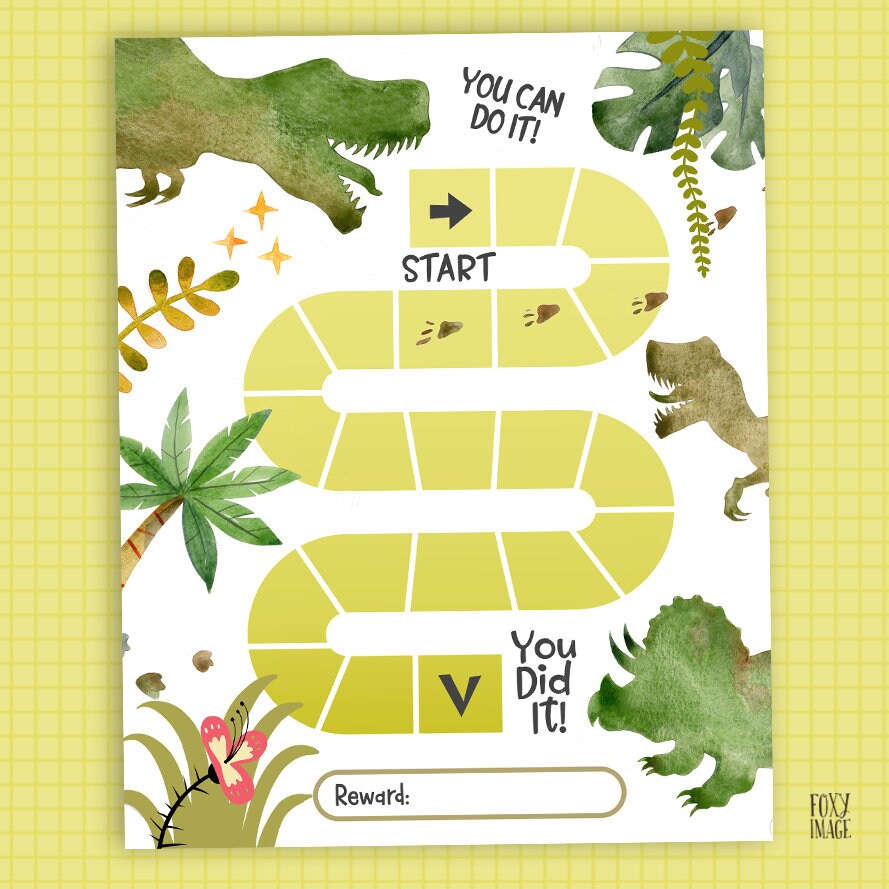 Printable Dinosaur Reward Chart, Dinosaur Behavior Chart, Toddler ...