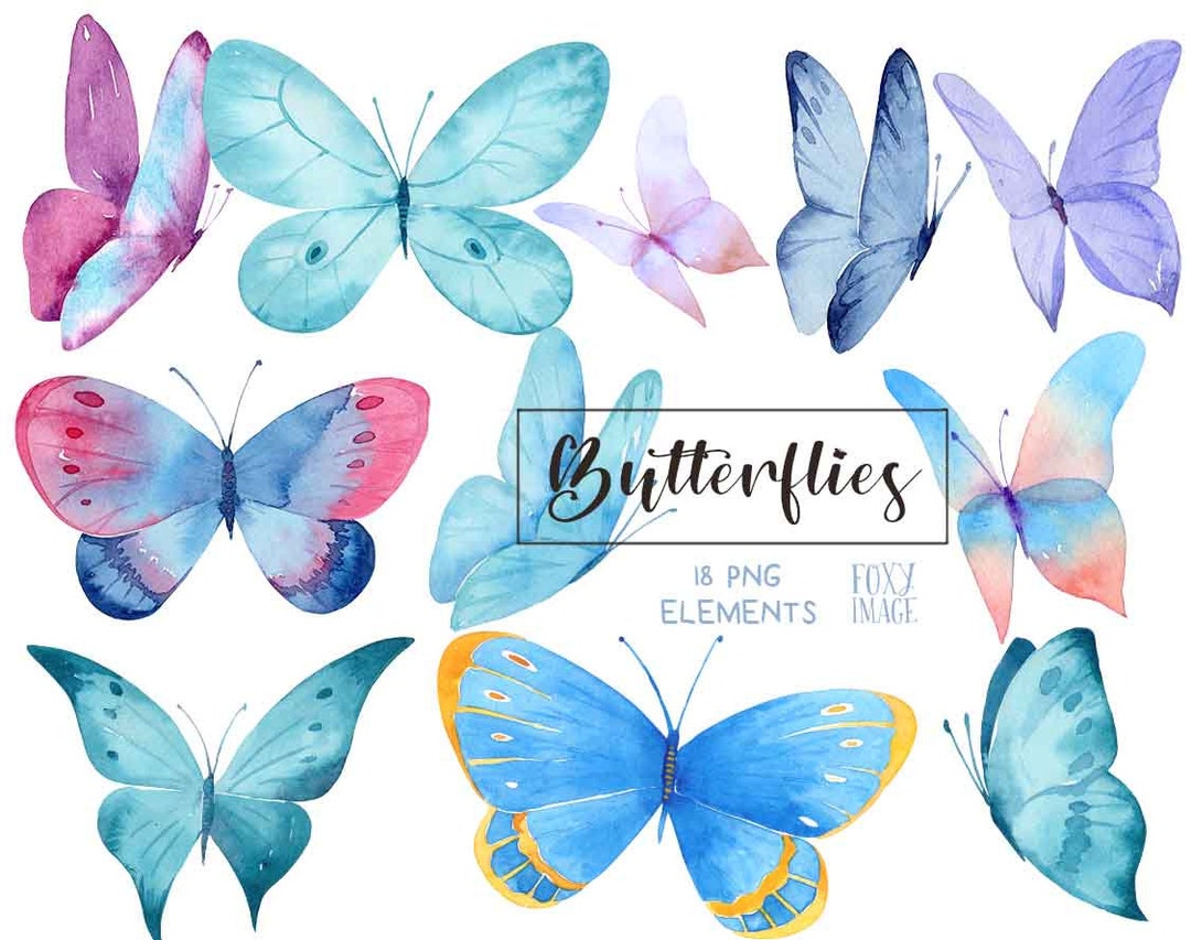 Watercolor Butterfly, Butterfly Blue, Butterfly PNG Clipart, Blue-lilac ...