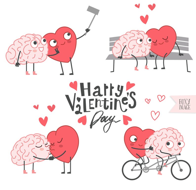 Valentine's Day Heart and Brain Love Happy Valentines - Etsy