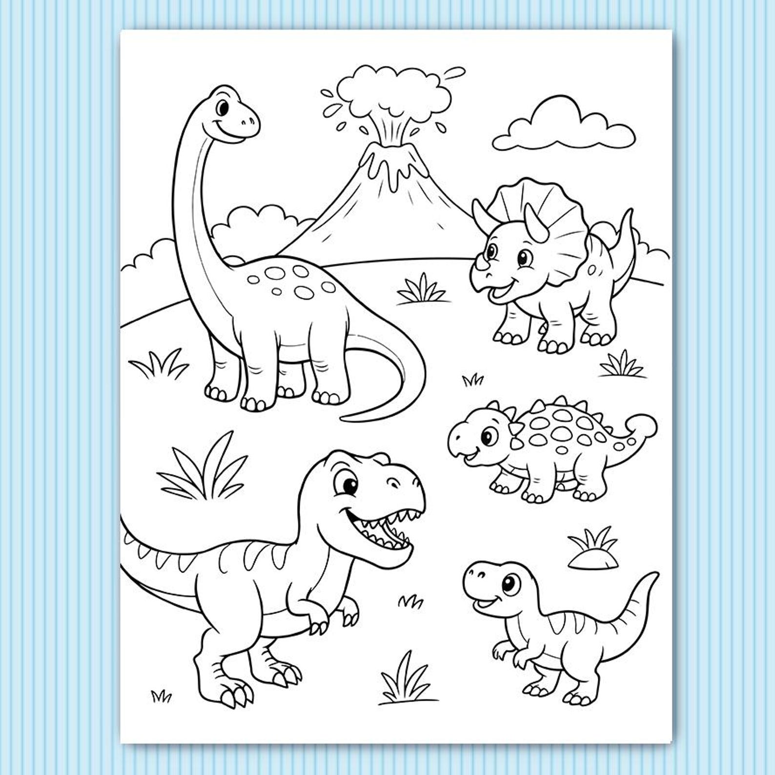 Printable Dinosaur Coloring Pages for Kids | T-rex & Friends Activity ...