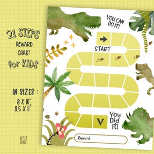 Printable Dinosaur Reward Chart, Dinosaur Behavior Chart, Toddler ...