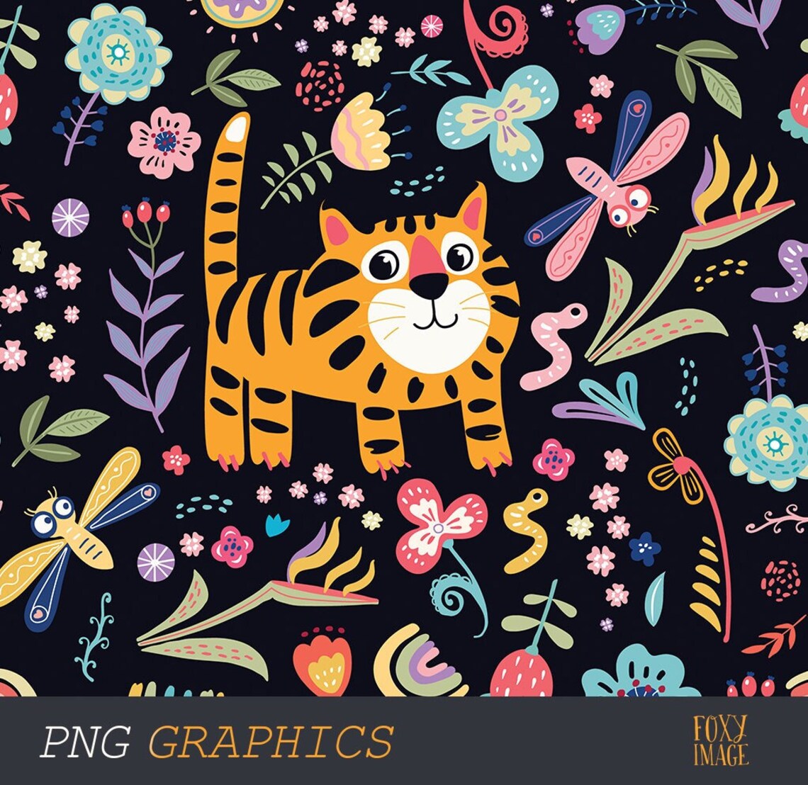 Tiger Cube Clipart Flower SVG Tiger SVG Baby Animals Clipart - Etsy Canada