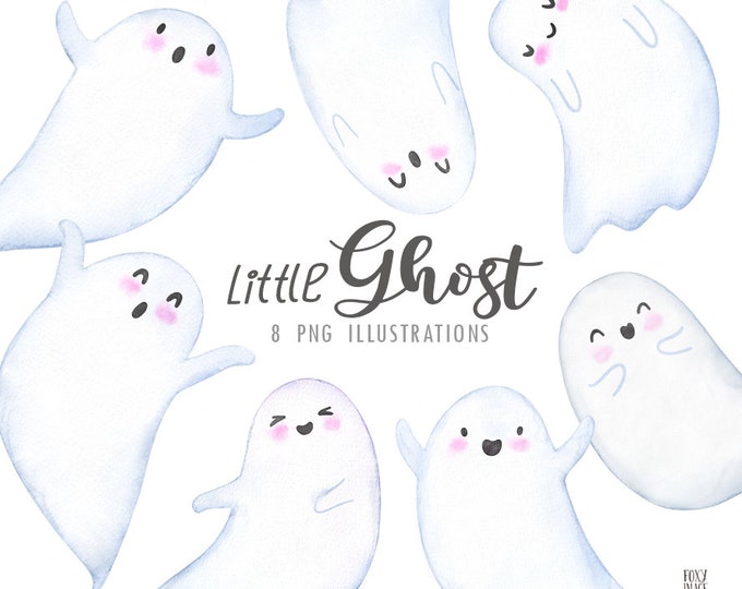 Cute Ghost Clipart, Halloween Clipart, Cute Ghost Png, Cute Halloween ...