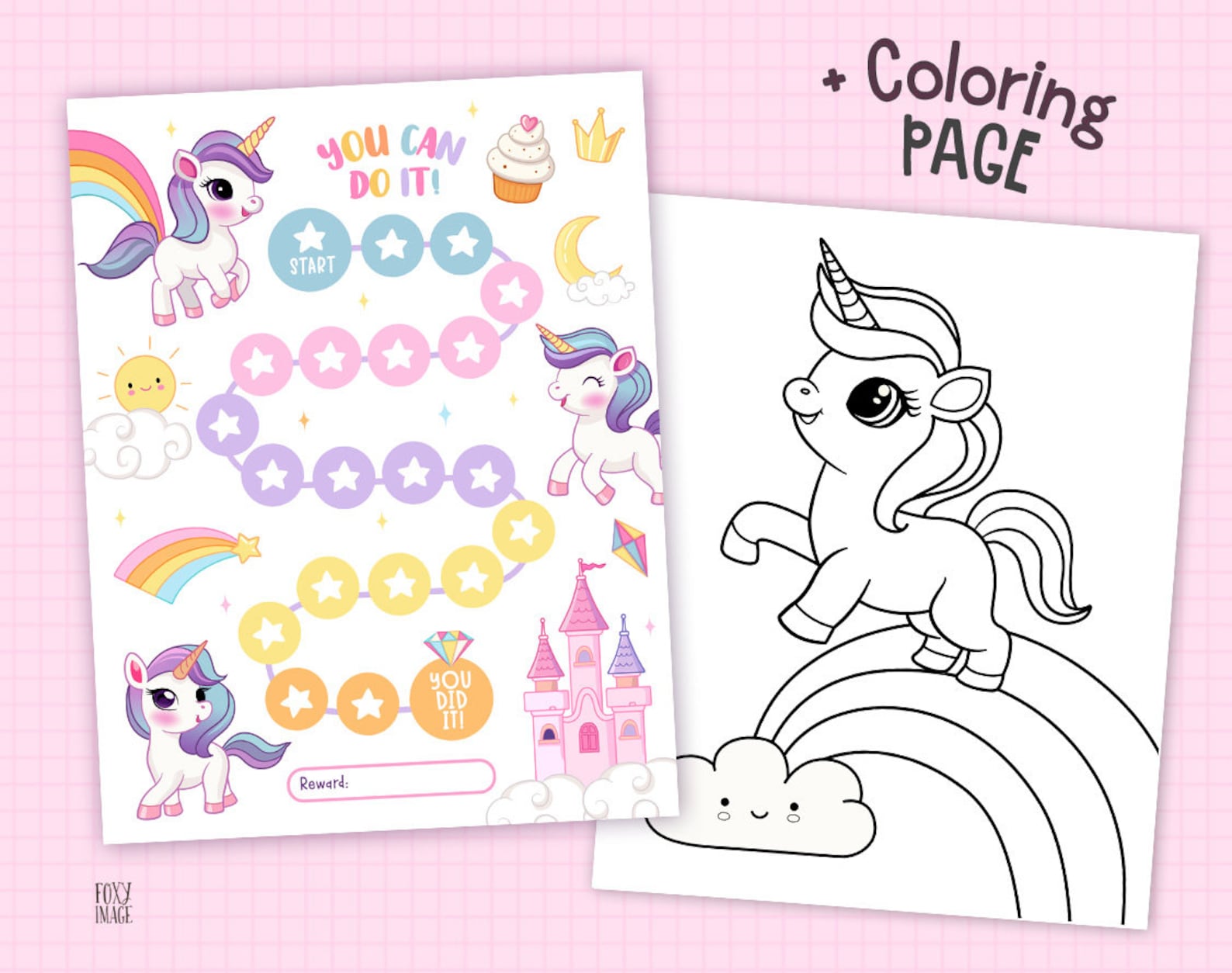 Printable Unicorn Reward Chart, Unicorn Behavior Chart, Toddler ...