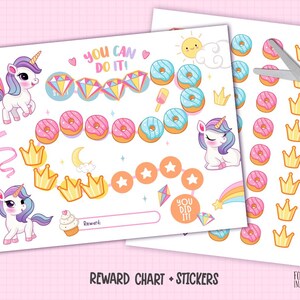 Printable Unicorn Reward Chart, Unicorn Potty Chart, Toddler ...