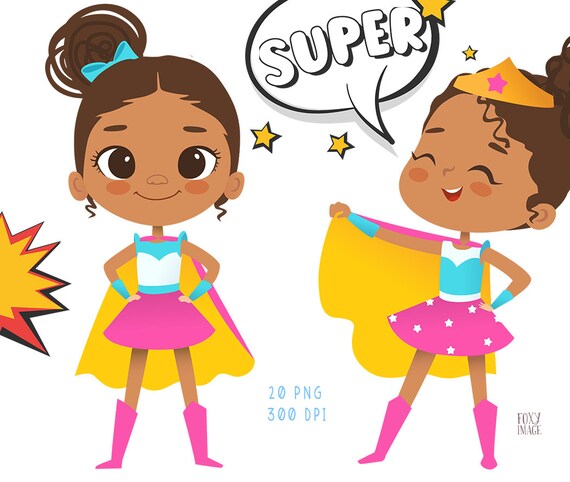 Little Girl Superhero Clipart