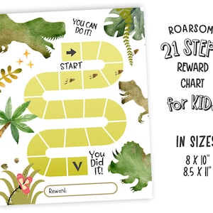Printable Dinosaur Reward Chart, Dinosaur Behavior Chart, Toddler ...