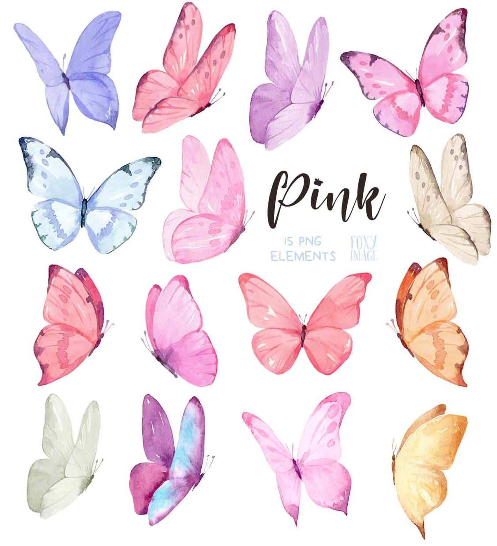 Watercolor Butterfly, Butterfly Pink, Butterfly PNG Clipart, Pink-lilac ...