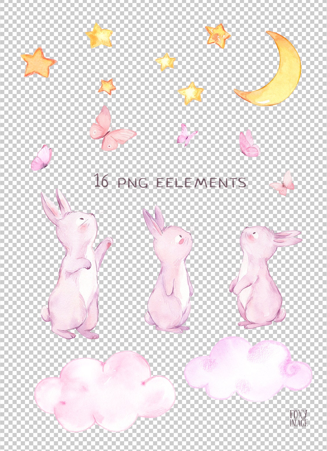 Watercolor Bunny Baby Bunny PNG Clipart Little Rabbit - Etsy
