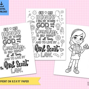 Girl Scout Law Coloring Page, Girl Scouts Logo, Girl Scout Coloring ...