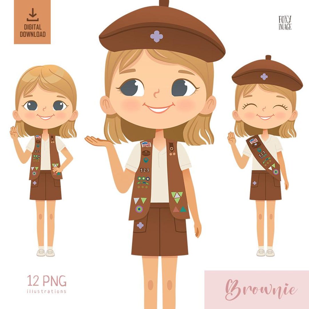 Brownie Girl Scout Clipart: PNG Graphics (digital Download) - Etsy