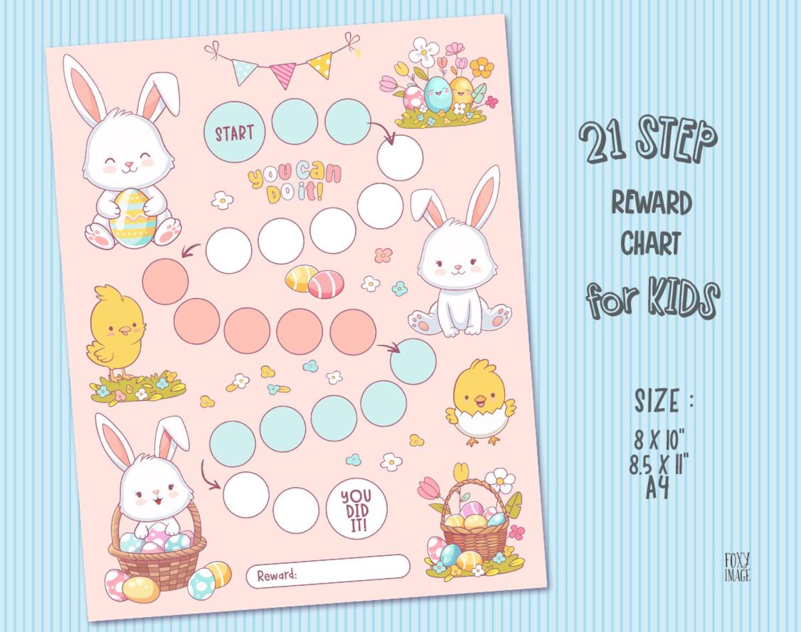 Pink Easter Bunny Reward Chart – Cute Printable Tracker for Toddlers ...