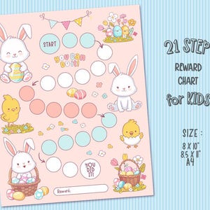 Pink Easter Bunny Reward Chart – Cute Printable Tracker for Toddlers ...