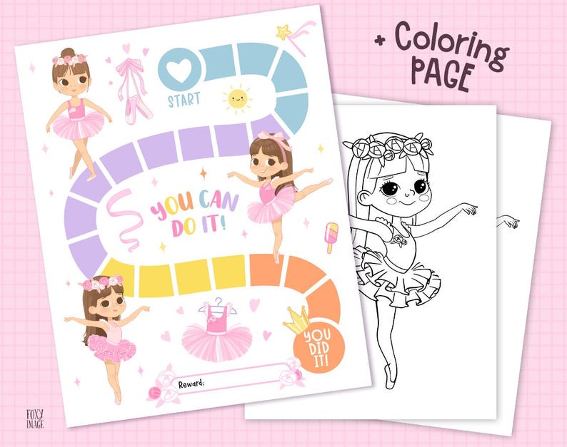 Printable Ballerina Reward Chart, Ballerina Behavior Chart, Toddler ...