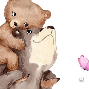 Watercolour PNG Daddy Clipart, Daddy and Baby Animal Clip Art, Animals ...