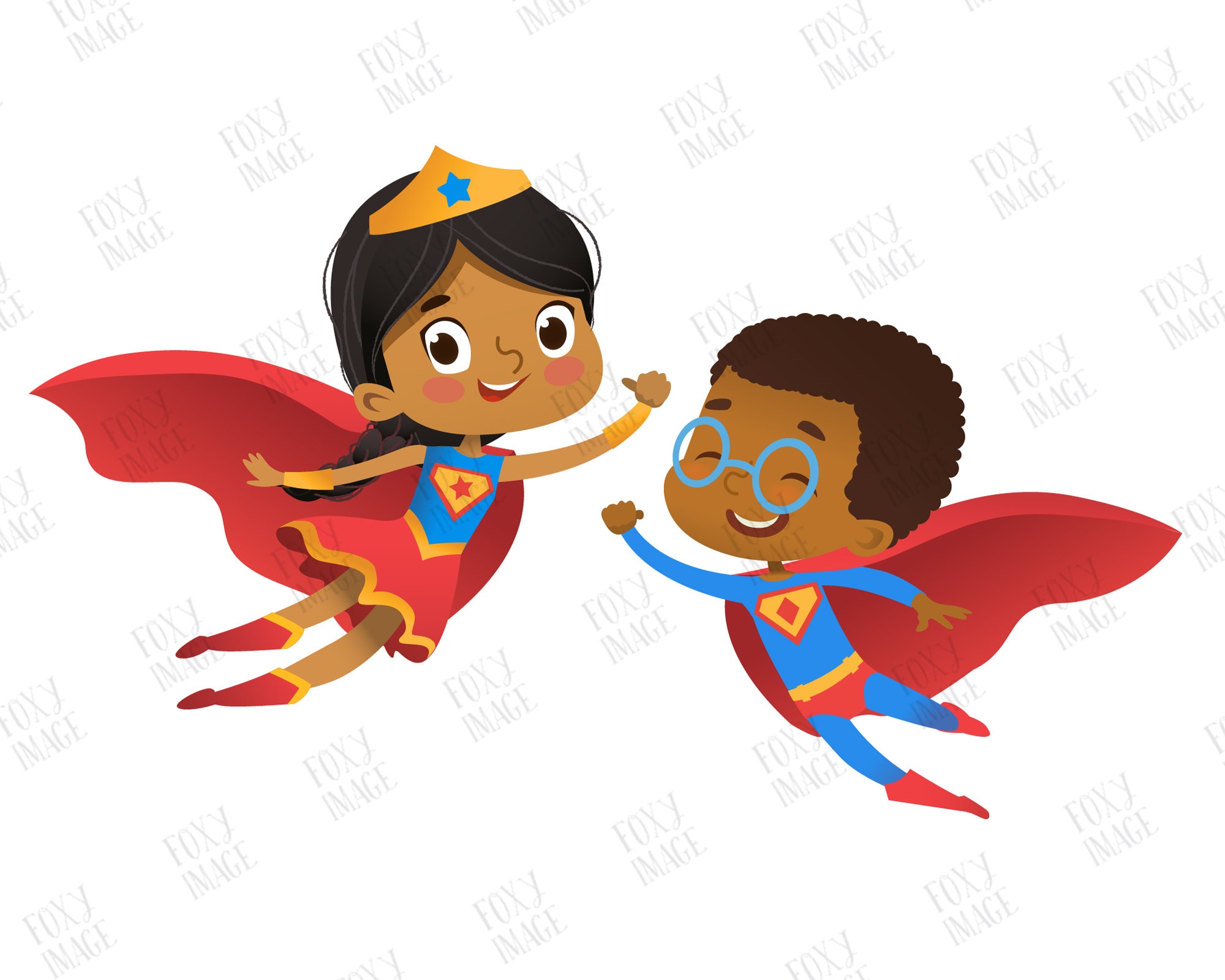 Super Hero Super Hero Kids Multicultural Kids Super Hero - Etsy