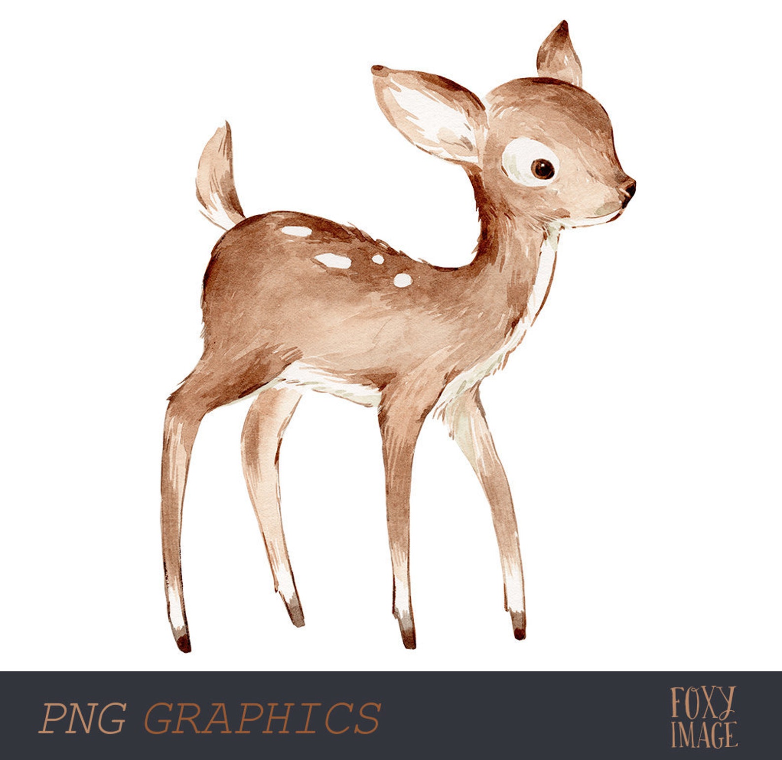 Aquarell PNG Baby Reh, Süßes Reh, Baby Reh, Kleines Reh, Print Art ...