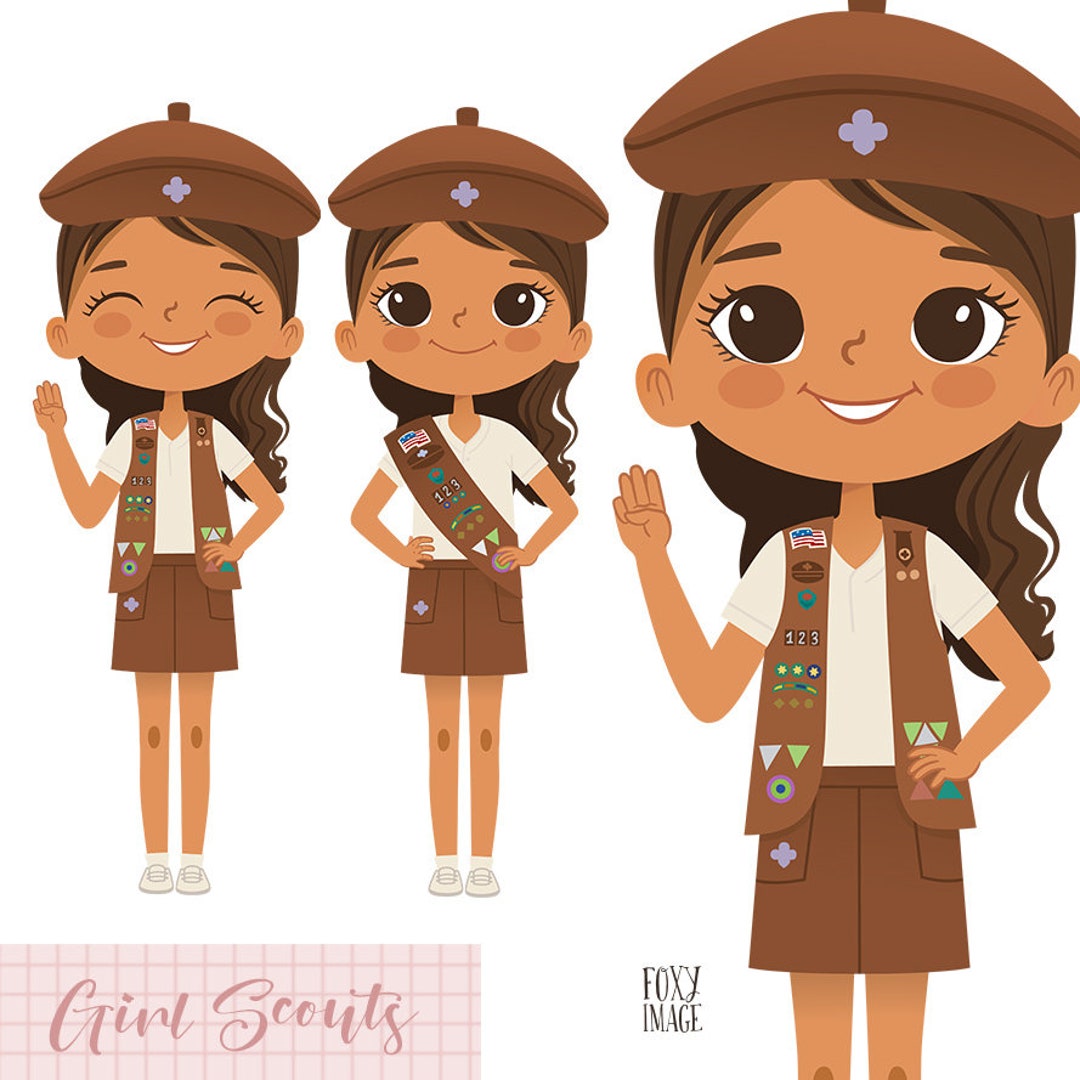 Brownie Girl Scouts, Happy Girl Scouts, Girl Scout Clipart, Girl Scout ...