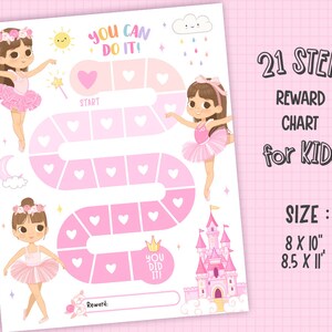 Printable Ballerina Reward Chart, Ballerina Behavior Chart, Toddler ...