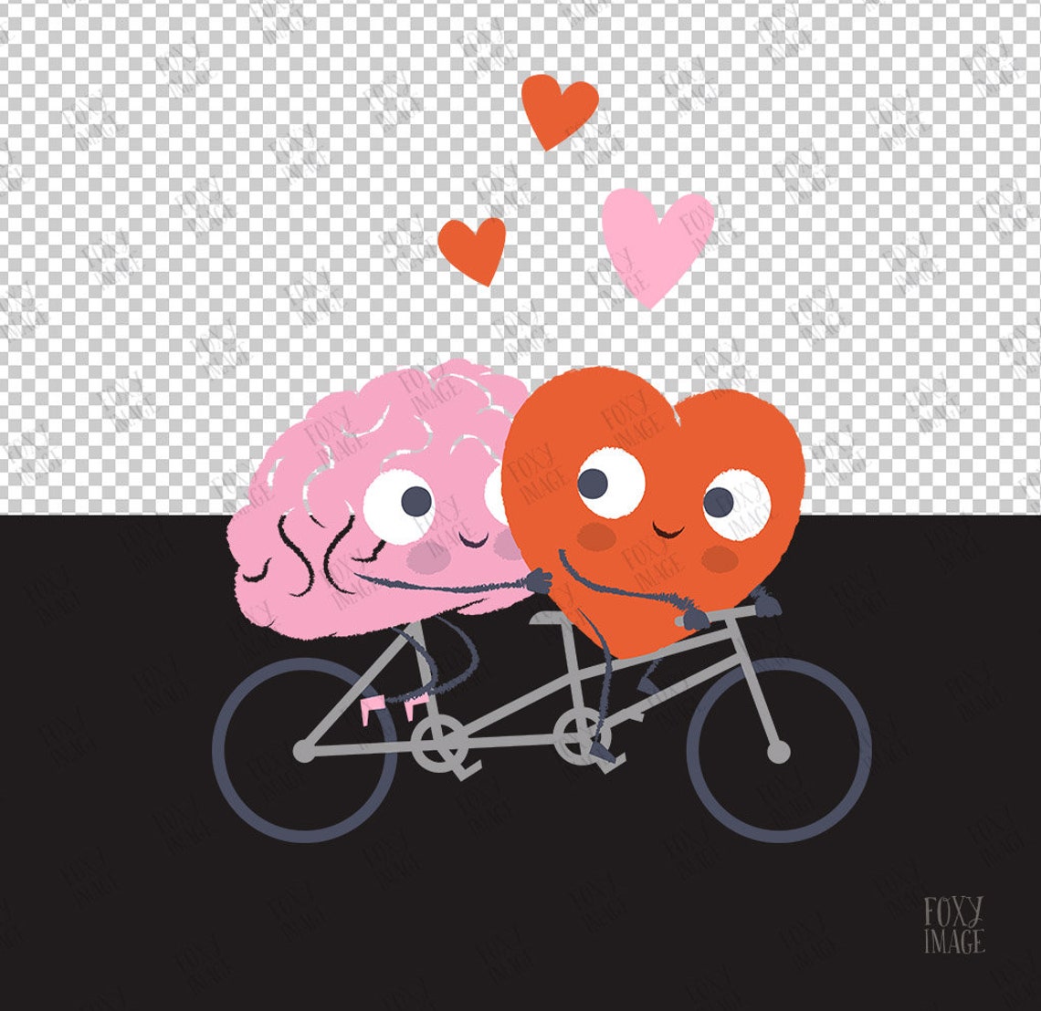 Valentine's Day Heart and Brain Love Happy Valentines - Etsy