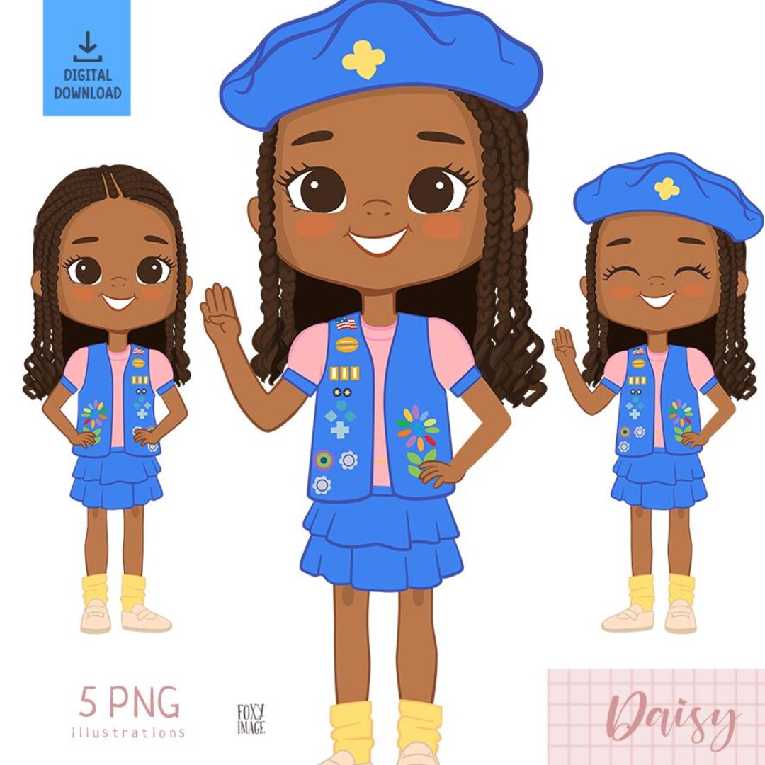 Daisy Girl Scouts, Happy Girl Scouts, Girl Scout Clipart, Girl Scout ...