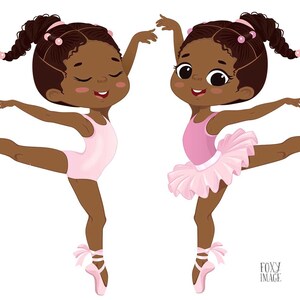 Ballerina Clipart, Little Ballet Characters, African-american ...