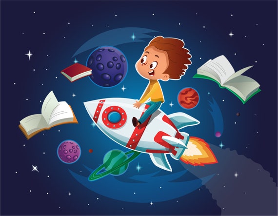 Space Boy Space Illustration Space Clipart Space Décor | Etsy