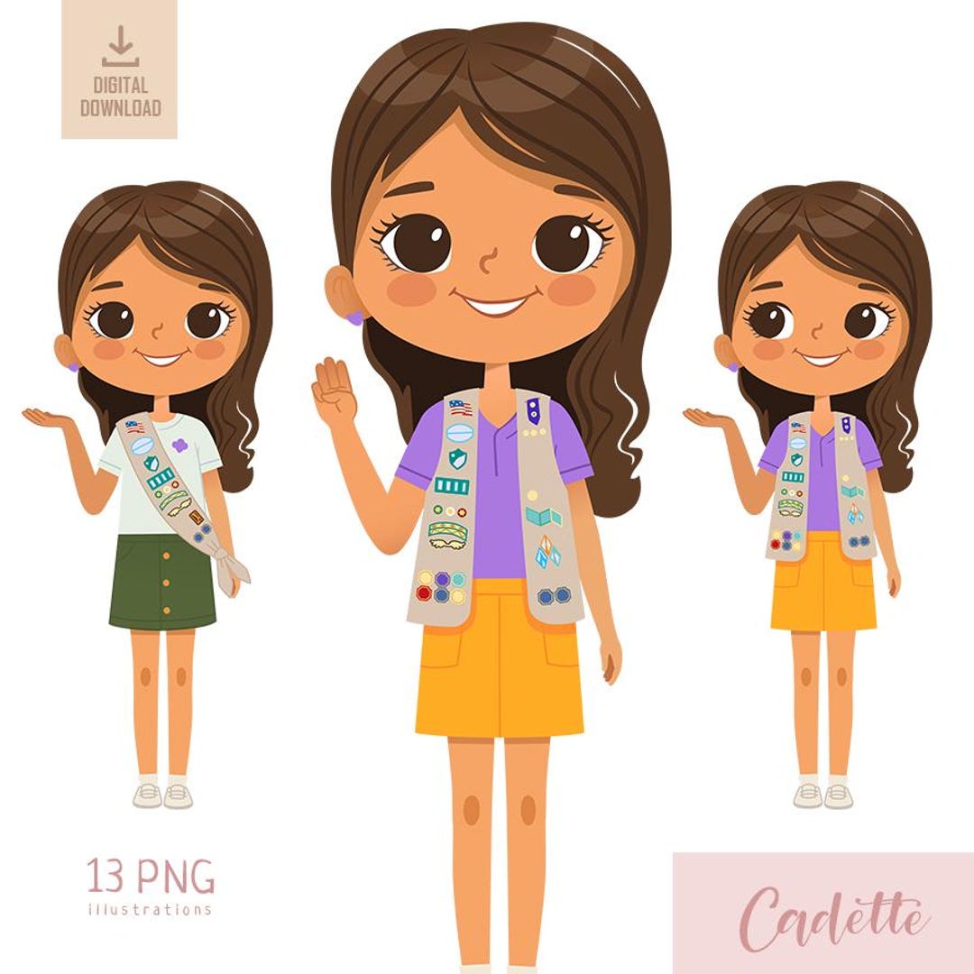 Cadette Scouts Clip Art, Happy Scouts, Scout Graphics, PNG Scout Art ...
