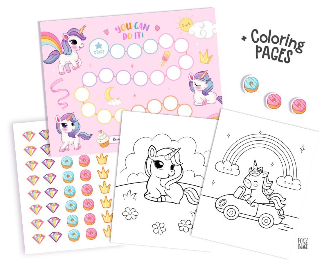 Unicorn Behavior Chart for Kids – Daily Routine & Chores Tracker ...
