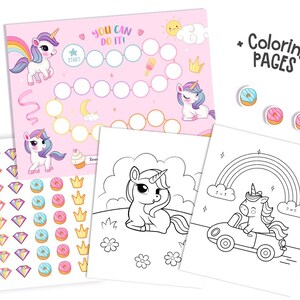 Unicorn Behavior Chart for Kids – Daily Routine & Chores Tracker ...