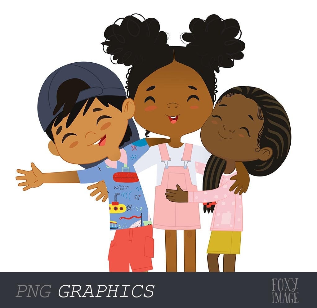 Best Friends, Kids Hugs, School Kids PNG, Hugs PNG Clipart, African ...