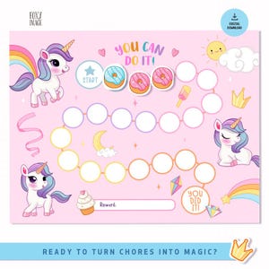Unicorn Behavior Chart for Kids – Daily Routine & Chores Tracker ...