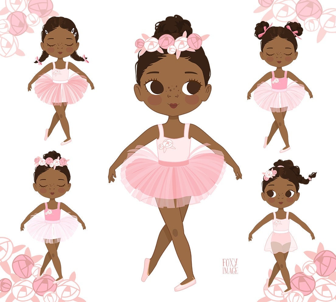 Ballerina Clipart, Little Ballerina, African-american Girl, Ballerina ...