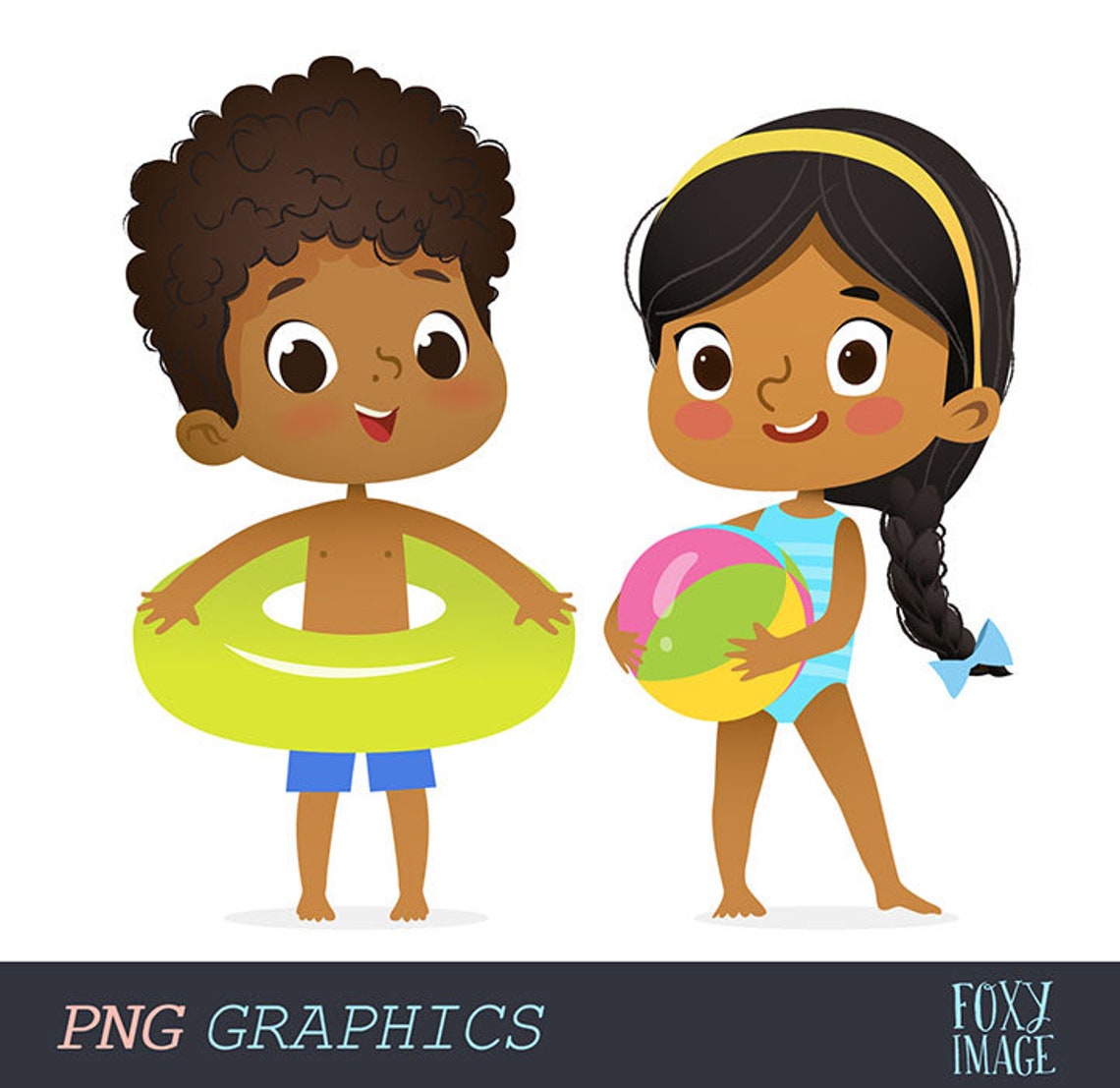 Pool Party Pool Boys and Girls Pool Party Clipart Swim | Etsy