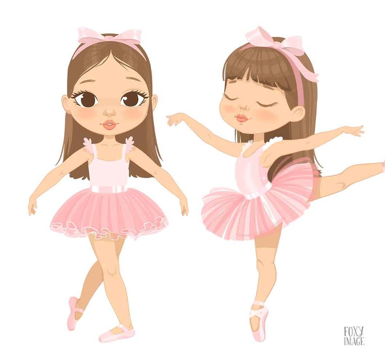 Ballerina in Pink Little Ballerina Girl Ballerina Clipart - Etsy