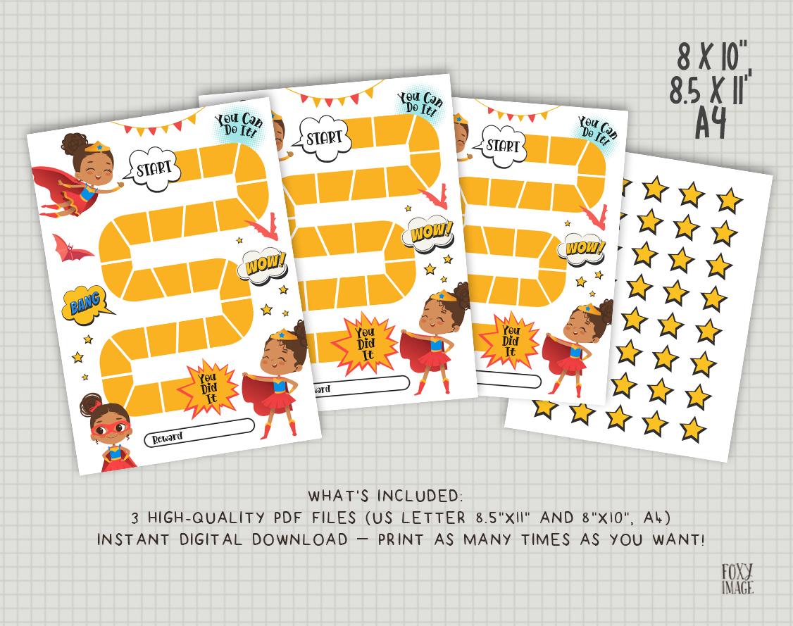 Superhero Girl Reward Chart Printable | Supergirl Behavior Chart for ...