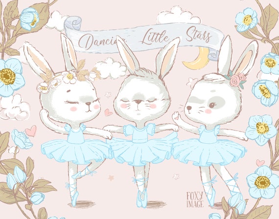 White Ballerina Bunny Dancing Bunny PNG Clipart Little Bunny | Etsy