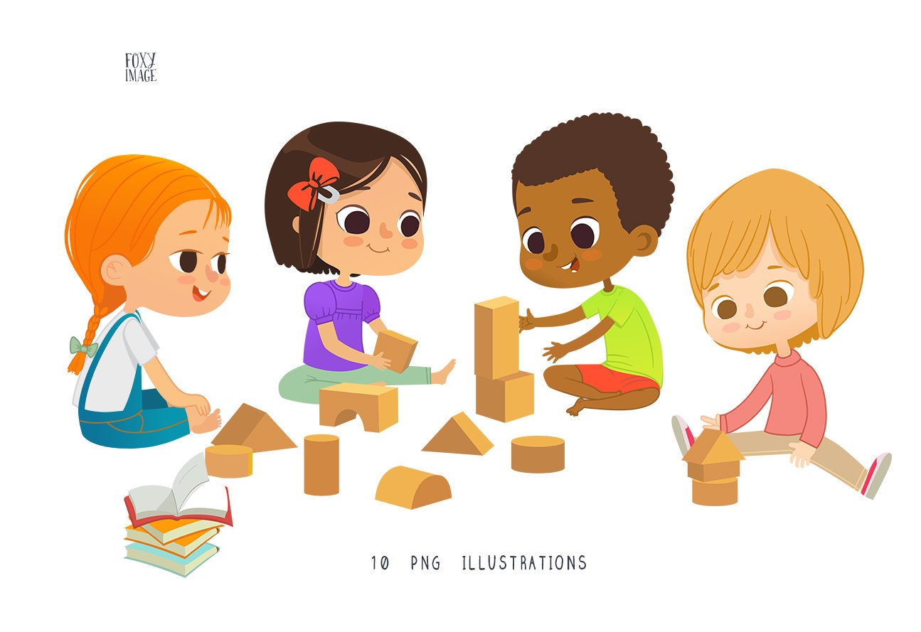 Kids Clip Art Boy and Girl PNG School Friends - Etsy Hong Kong